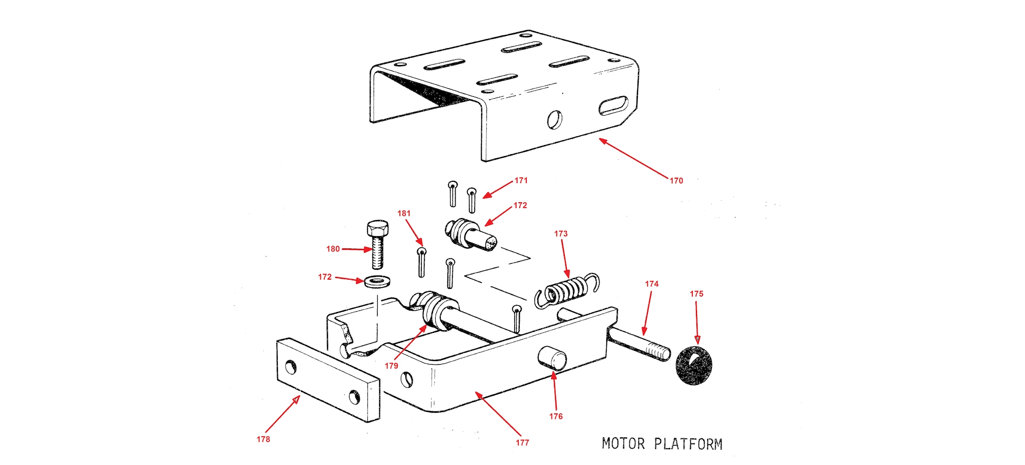 Startrite Bandit / 12-S Motor Platform - Spare Parts