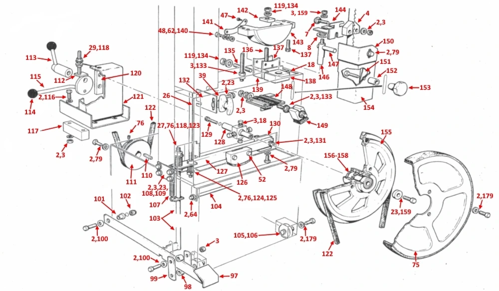 Startrite 352 Lower Assembly - Spares Catalogue