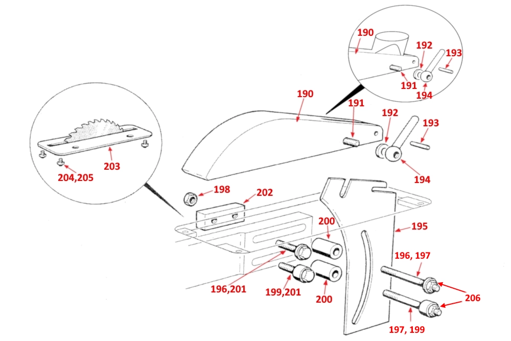 Startrite TA175 / TA275 Blade Guard & Riving Knife | Spares